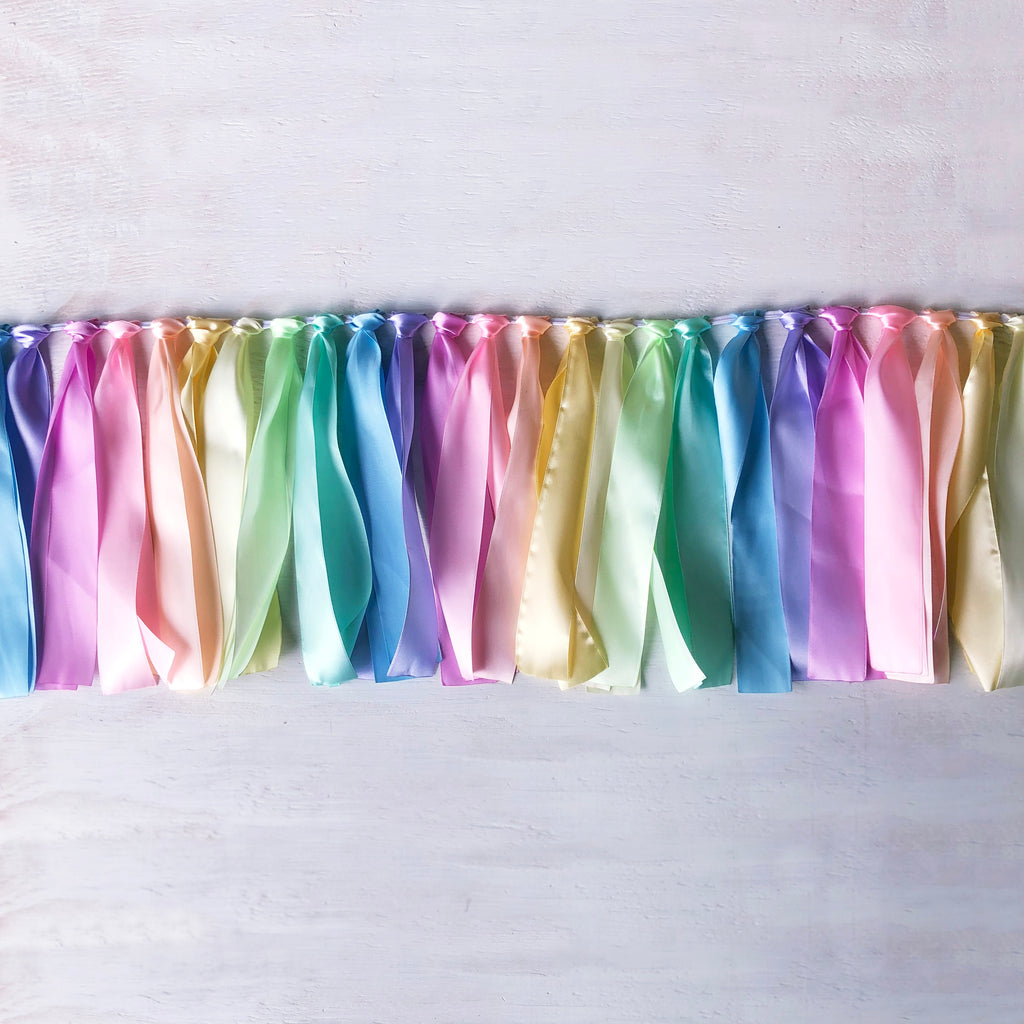 Pastel Rainbow Ribbon Garland – Ivy Inspired