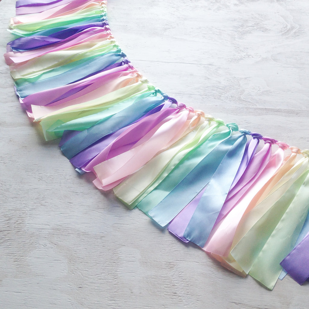 Pastel Rainbow Ribbon Garland – Ivy Inspired